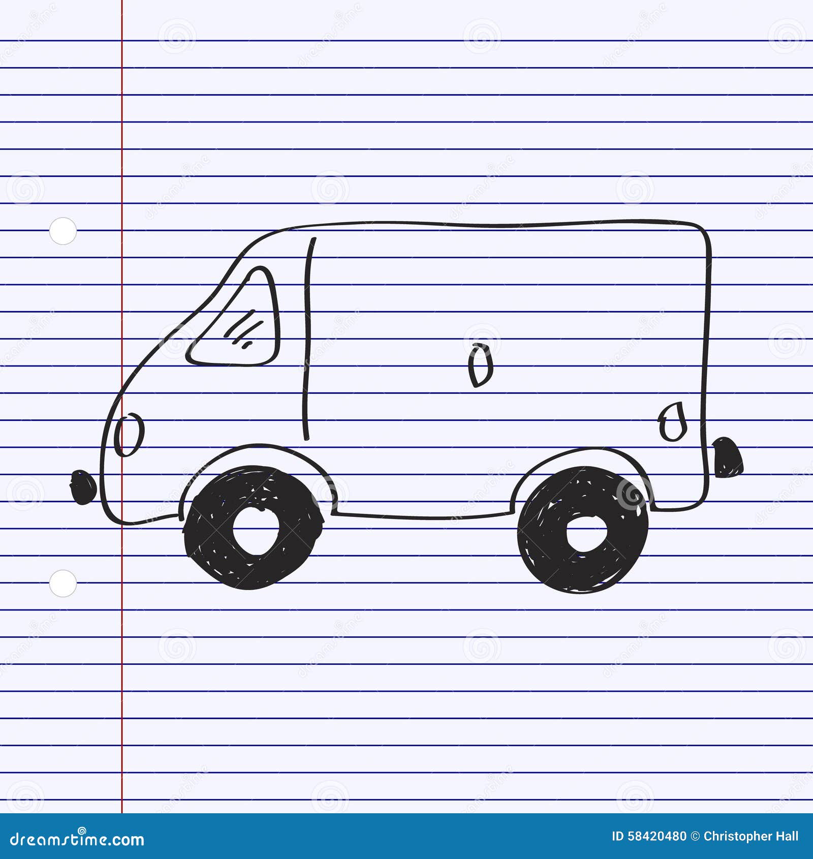 Simple doodle of a van stock vector. Illustration of fast - 58420480