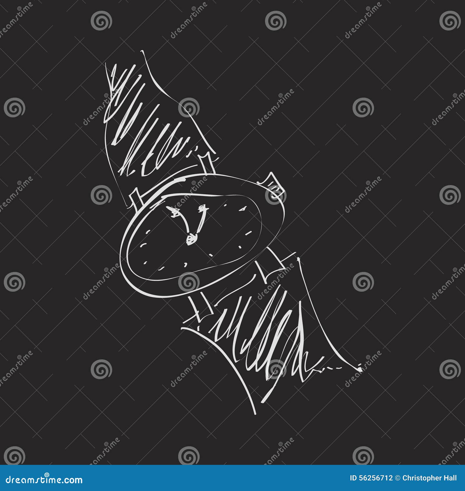 Simple doodle of a watch stock vector. Illustration of cute - 56256712