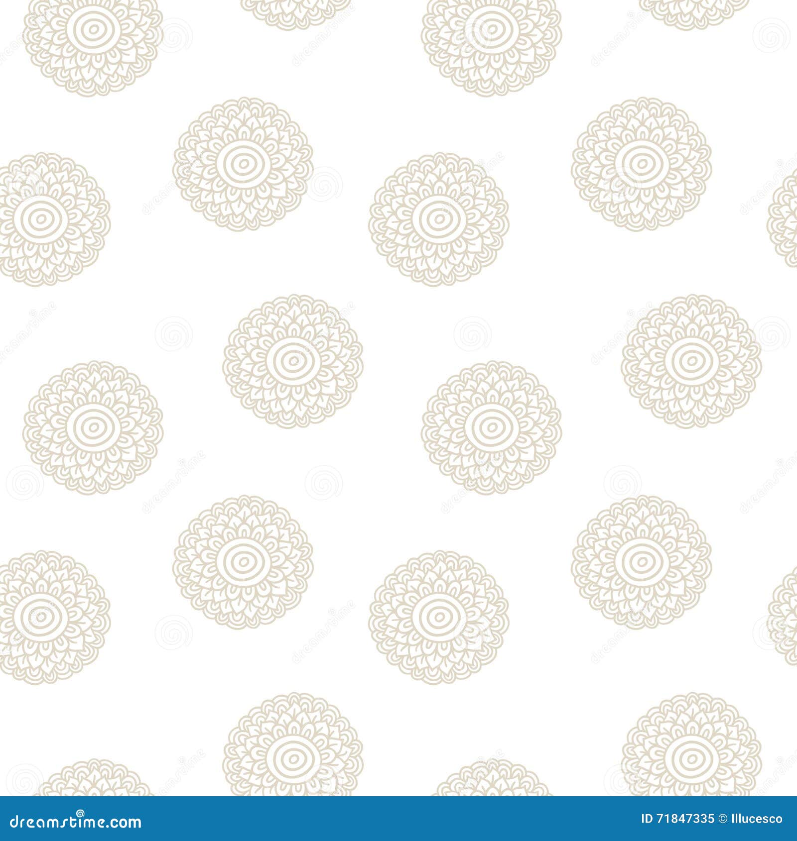 Simple Doodle White Flower Pattern Stock Vector - Illustration of ...