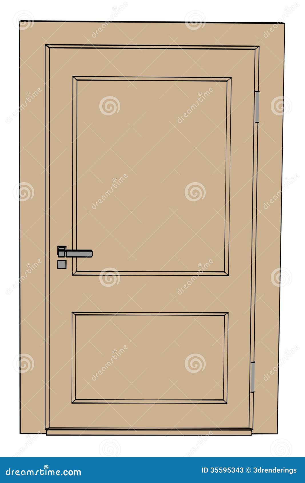 Simple door stock illustration. Illustration of cartoon - 35595343