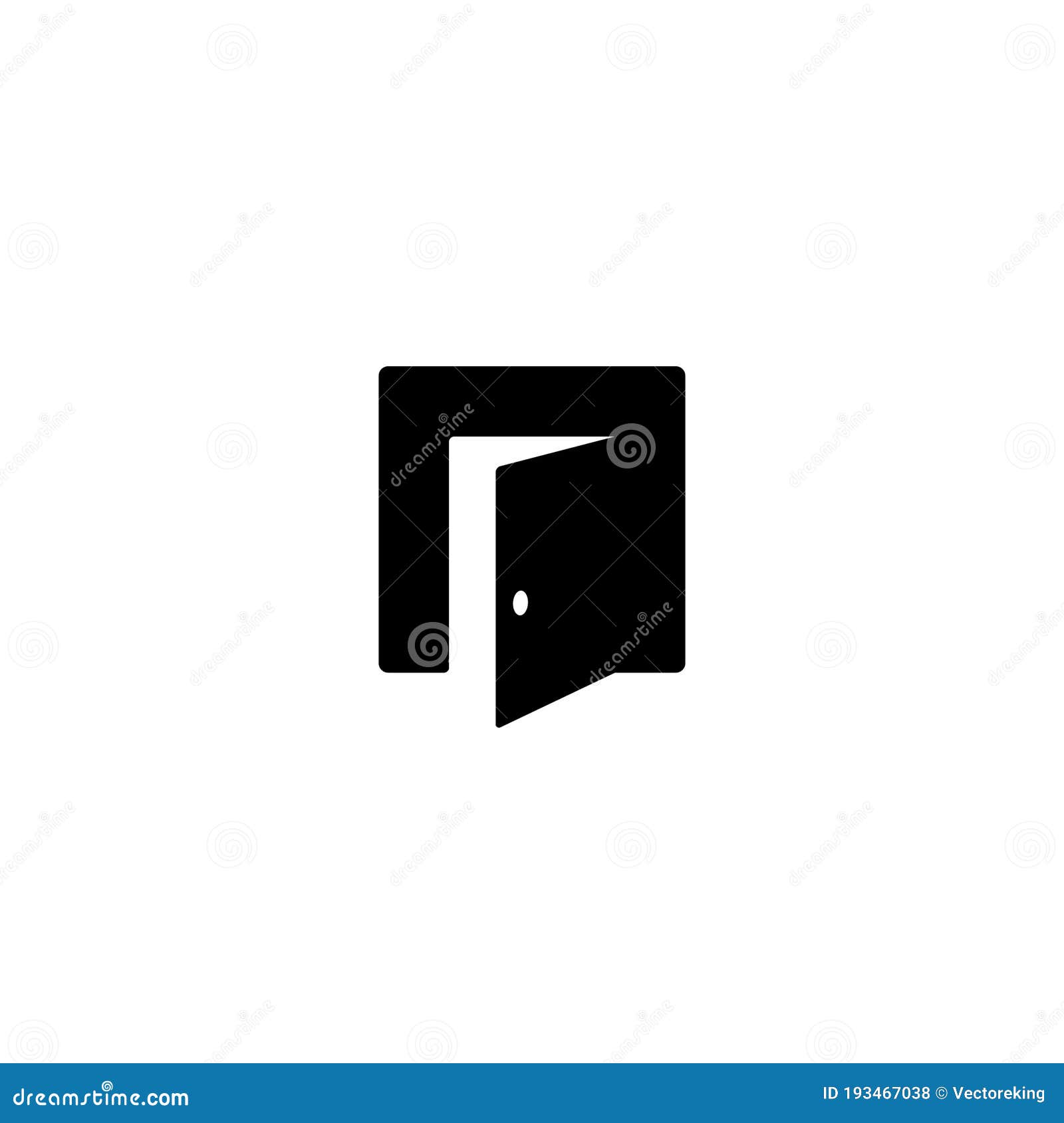 A simple Door stock vector. Illustration of doors, black - 193467038