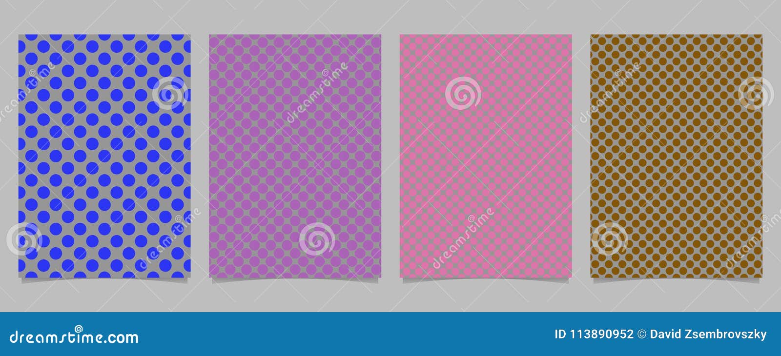 Simple Dotted Brochure Cover Template Set - Flyer Background Graphic ...