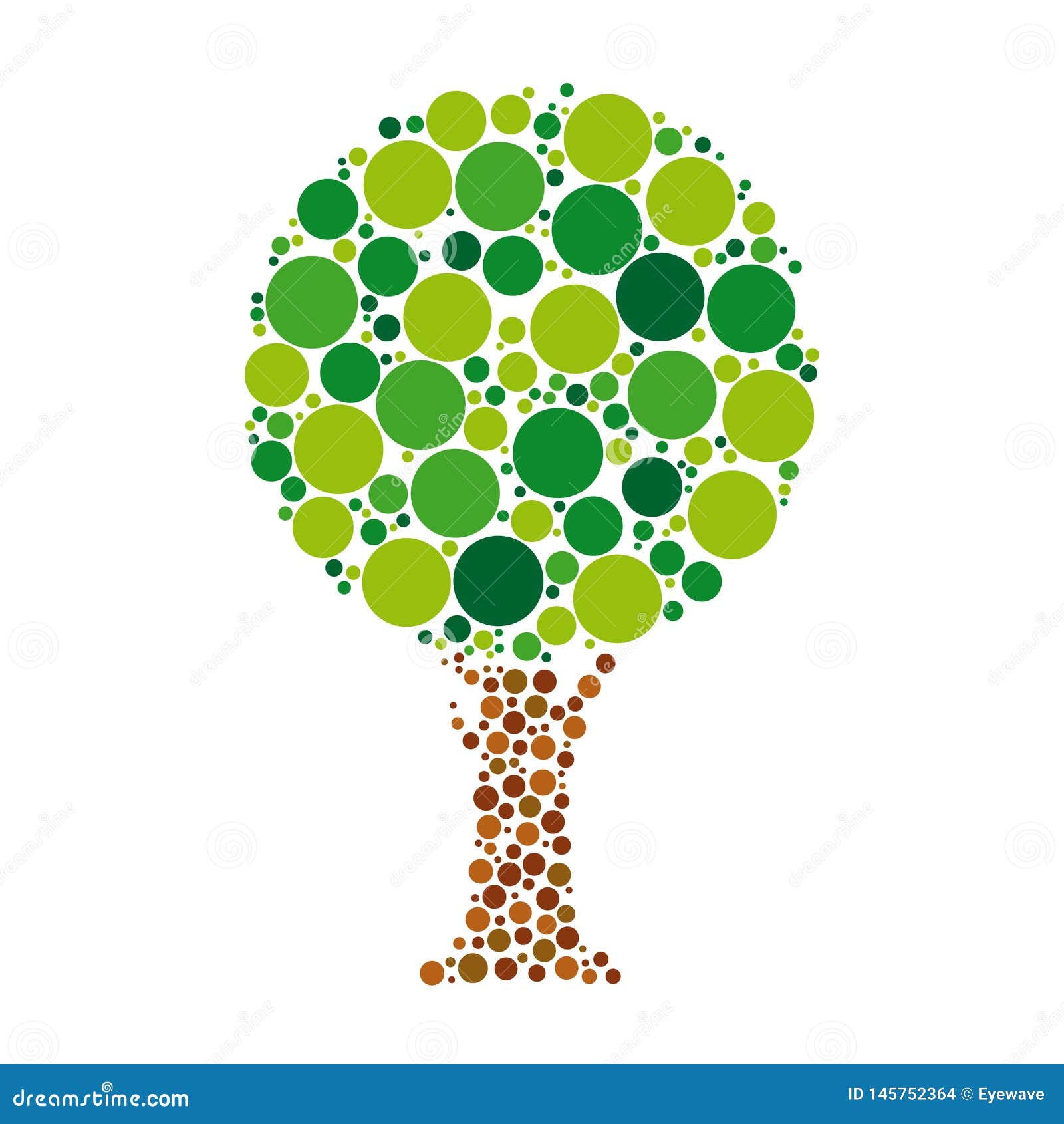Simple Dotted Tree Illustration Stock Vector - Illustration of symbol ...