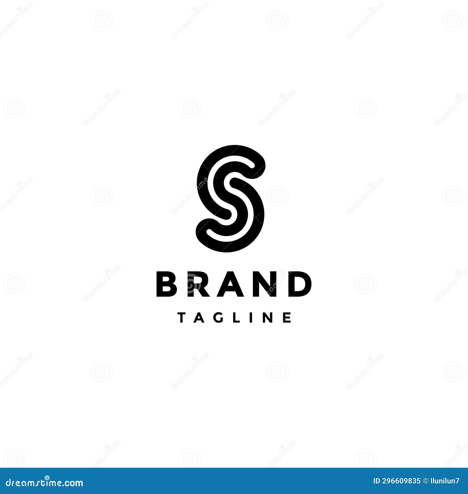Simple Double Line Forming Initial SS Letter Logo Design Stock ...