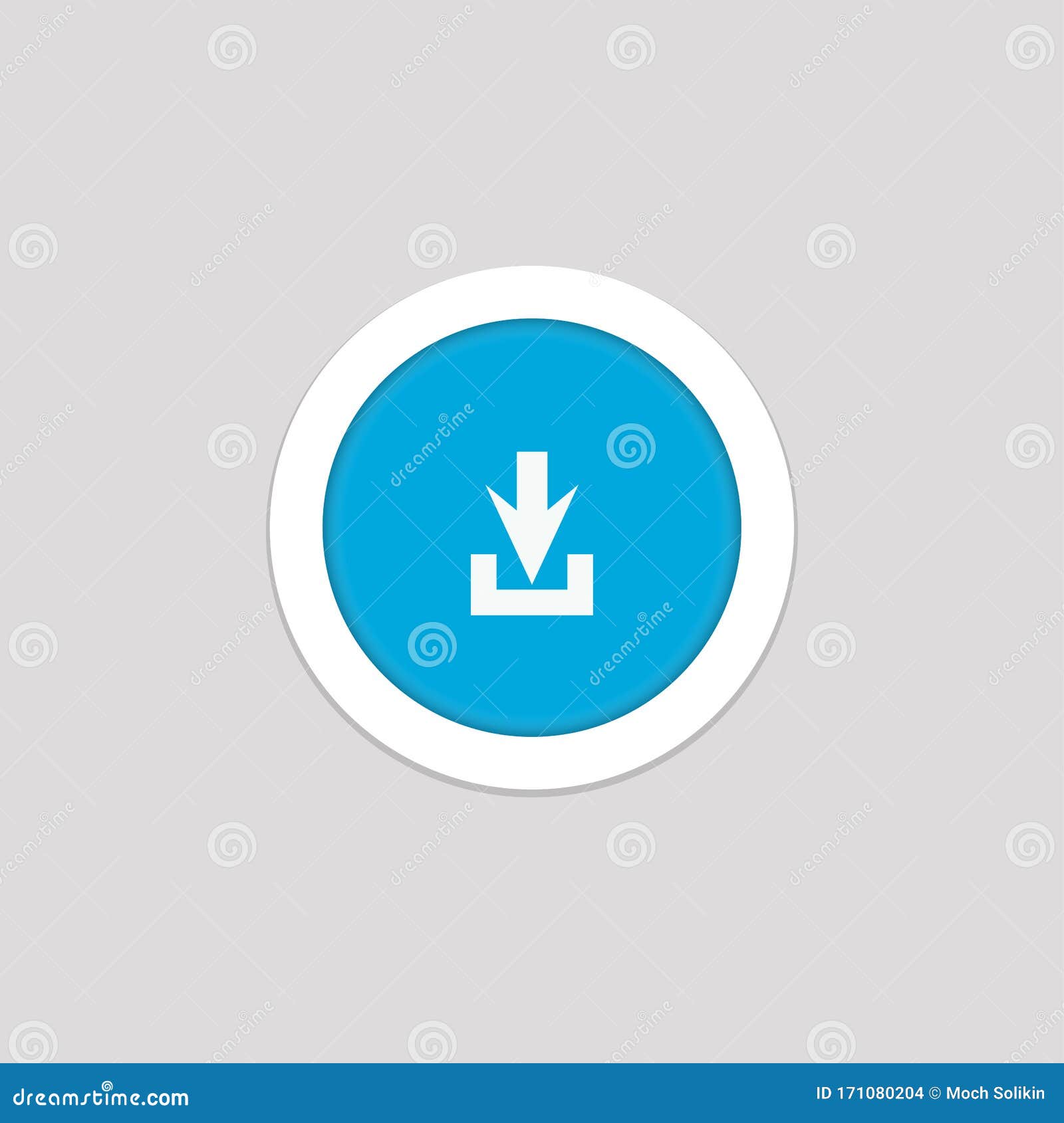 Simple Download Button Icon for Cell Phone Element Symbol or App Logo ...