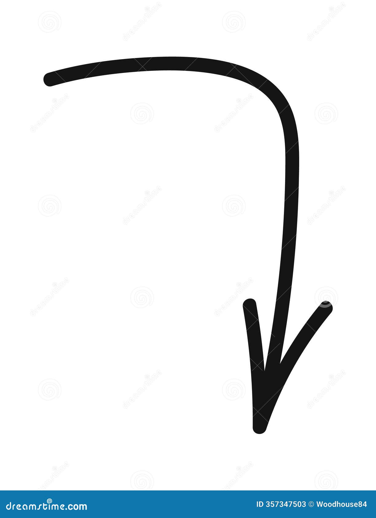 Simple Downward Arrow Black Doodle Stock Illustration - Illustration of ...