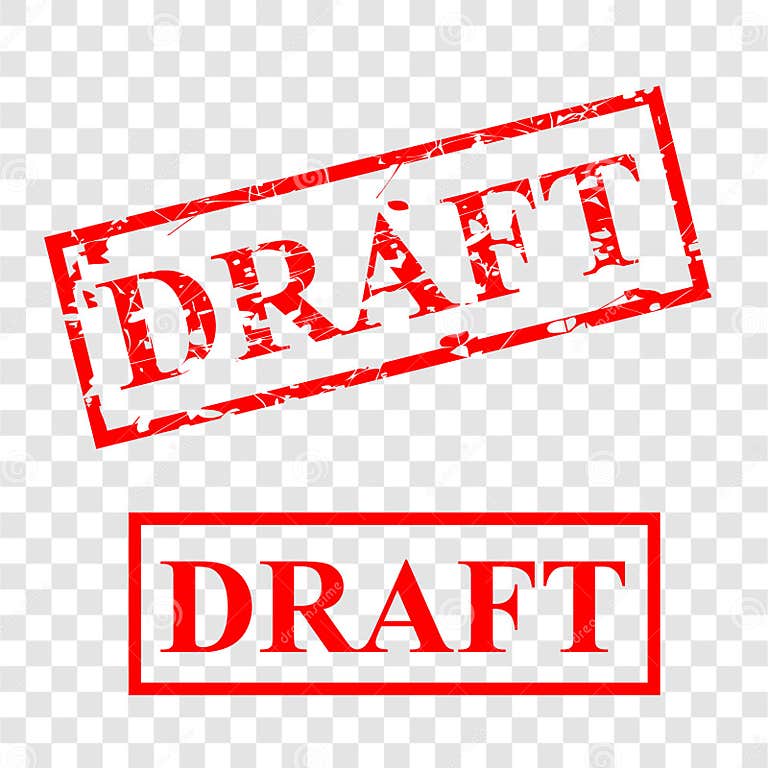 Simple Draft, Red Scratch Rubber Stamp at Transparent Effect Background ...
