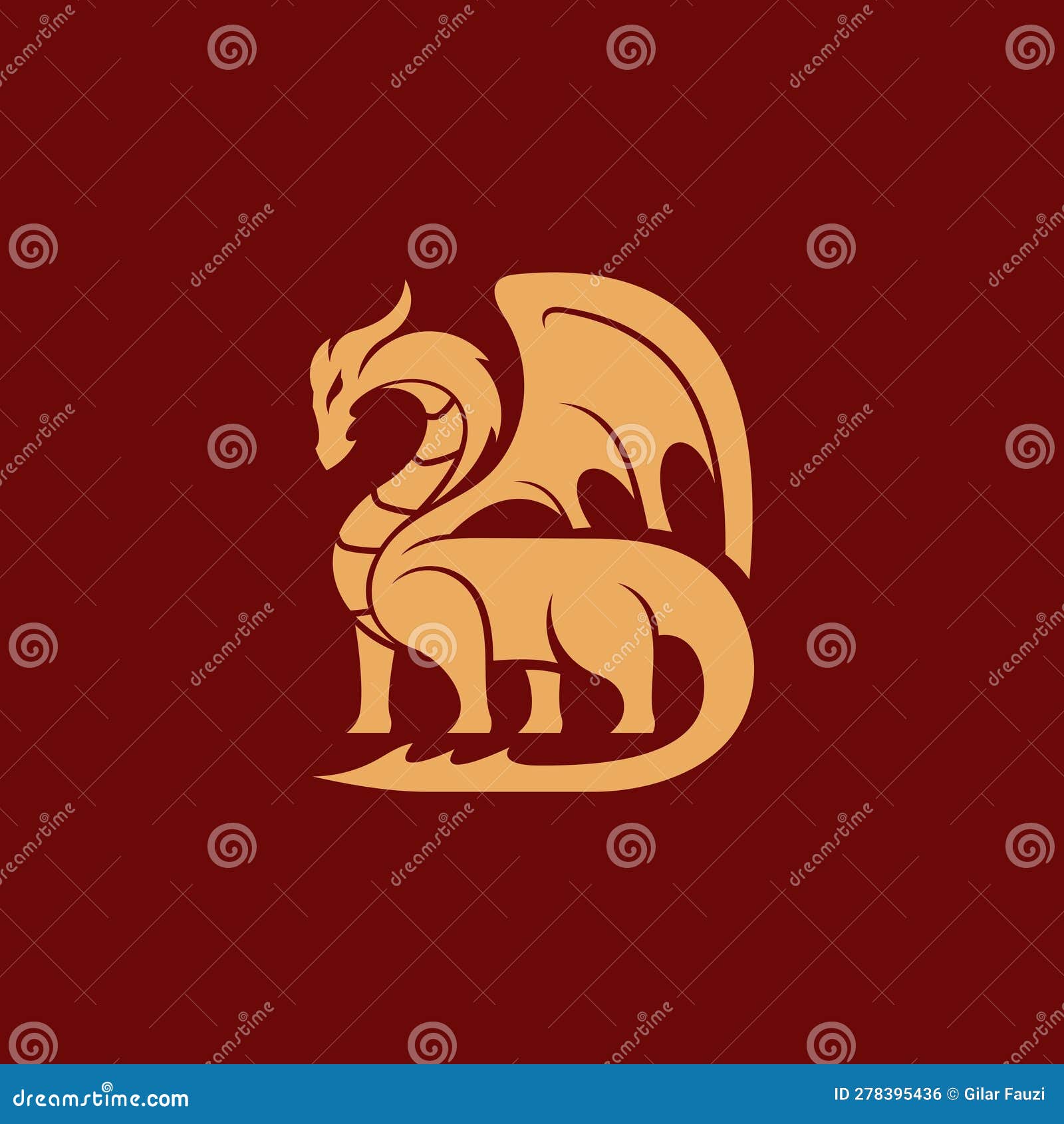 Simple dragon logo stock vector. Illustration of company - 278395436