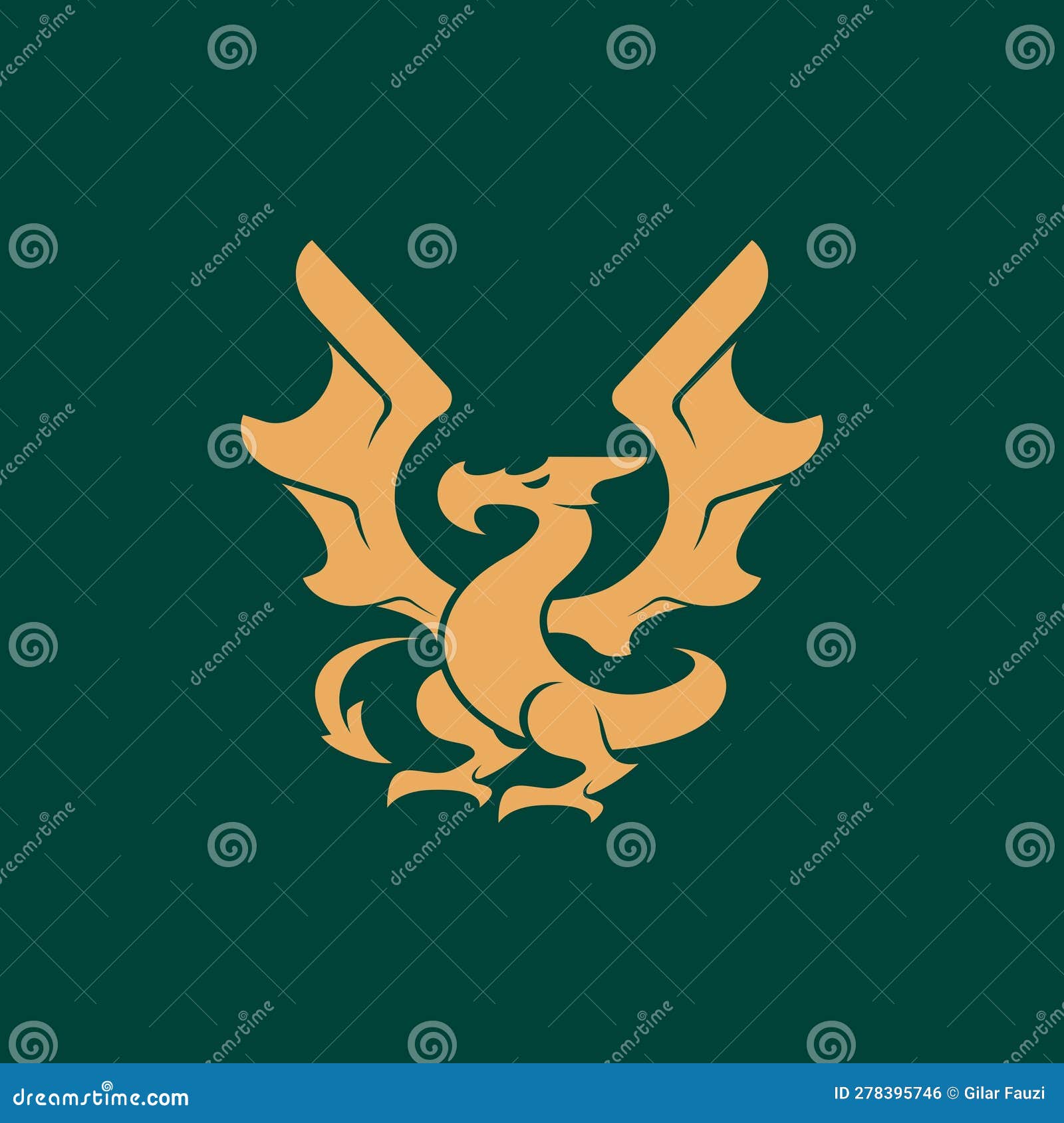 Simple dragon logo stock vector. Illustration of sign - 278395746