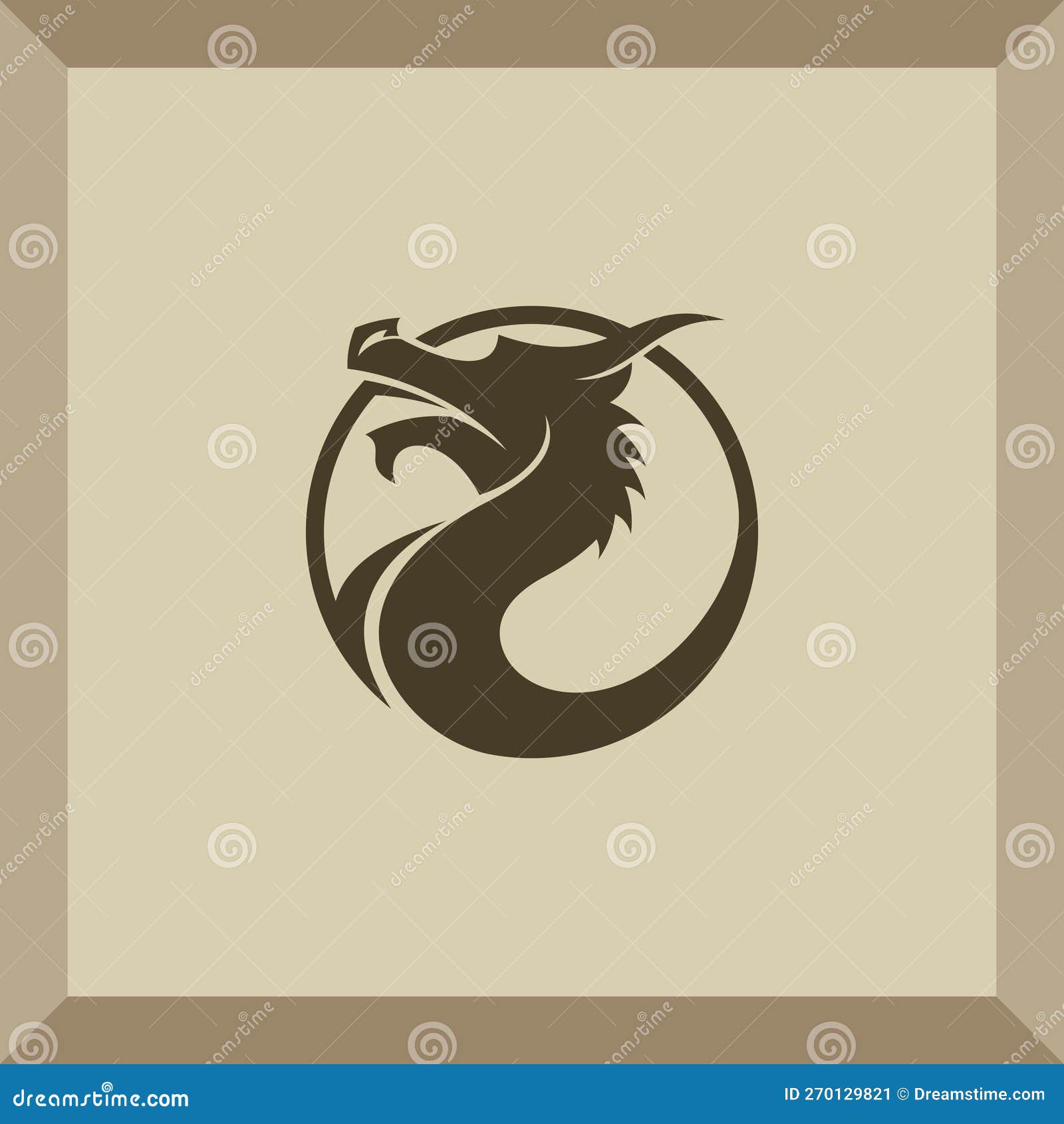Simple dragon logo stock vector. Illustration of chinese - 270129821
