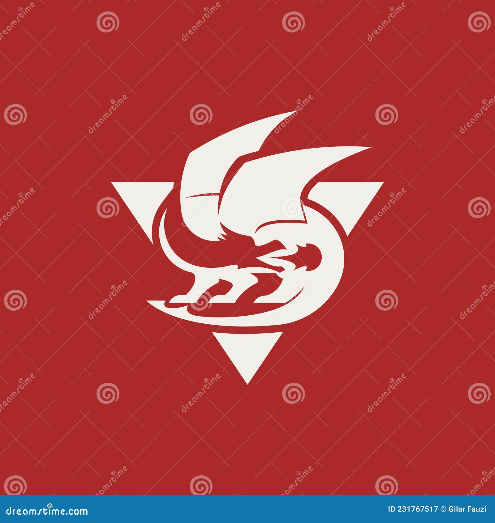 Simple Dragon and Triangle Logo Stock Vector - Illustration of creative ...