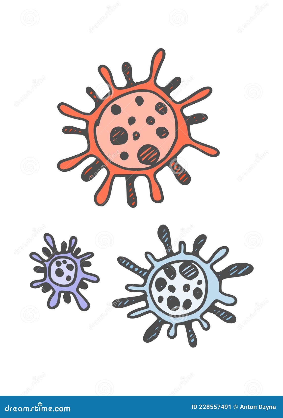 Simple Drawing of Bacteria in Color Viruses New Stock Vector ...