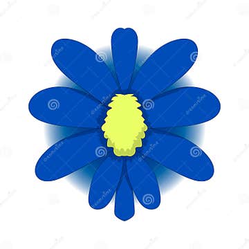 Simple Drawing of a Blue Flower. Vector Graphics Stock Vector ...