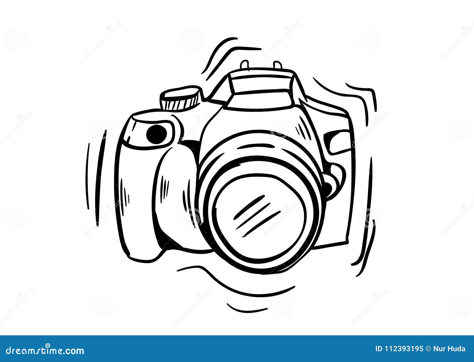 Camera Icon Vector with Doodle Style Stock Illustration - Illustration ...