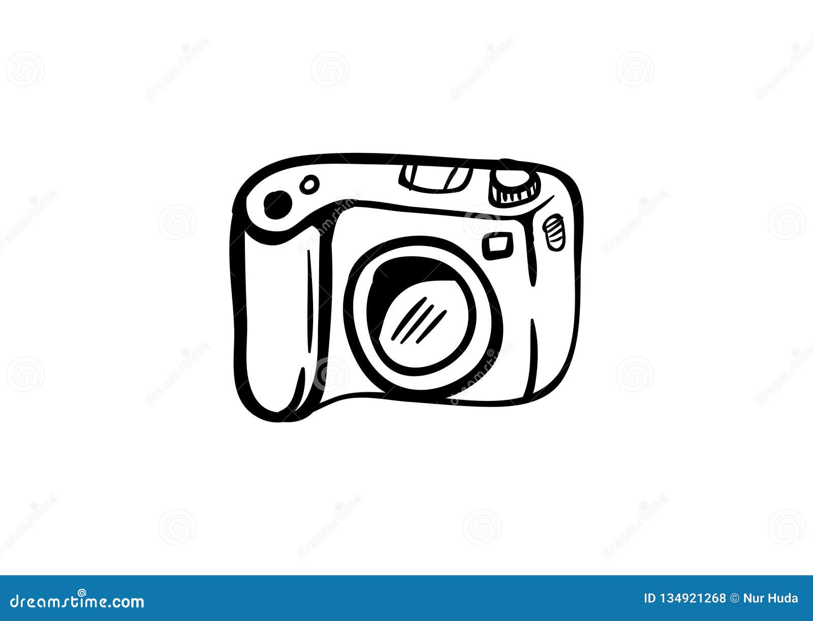 Camera Icon Vector with Doodle Style Stock Illustration - Illustration ...