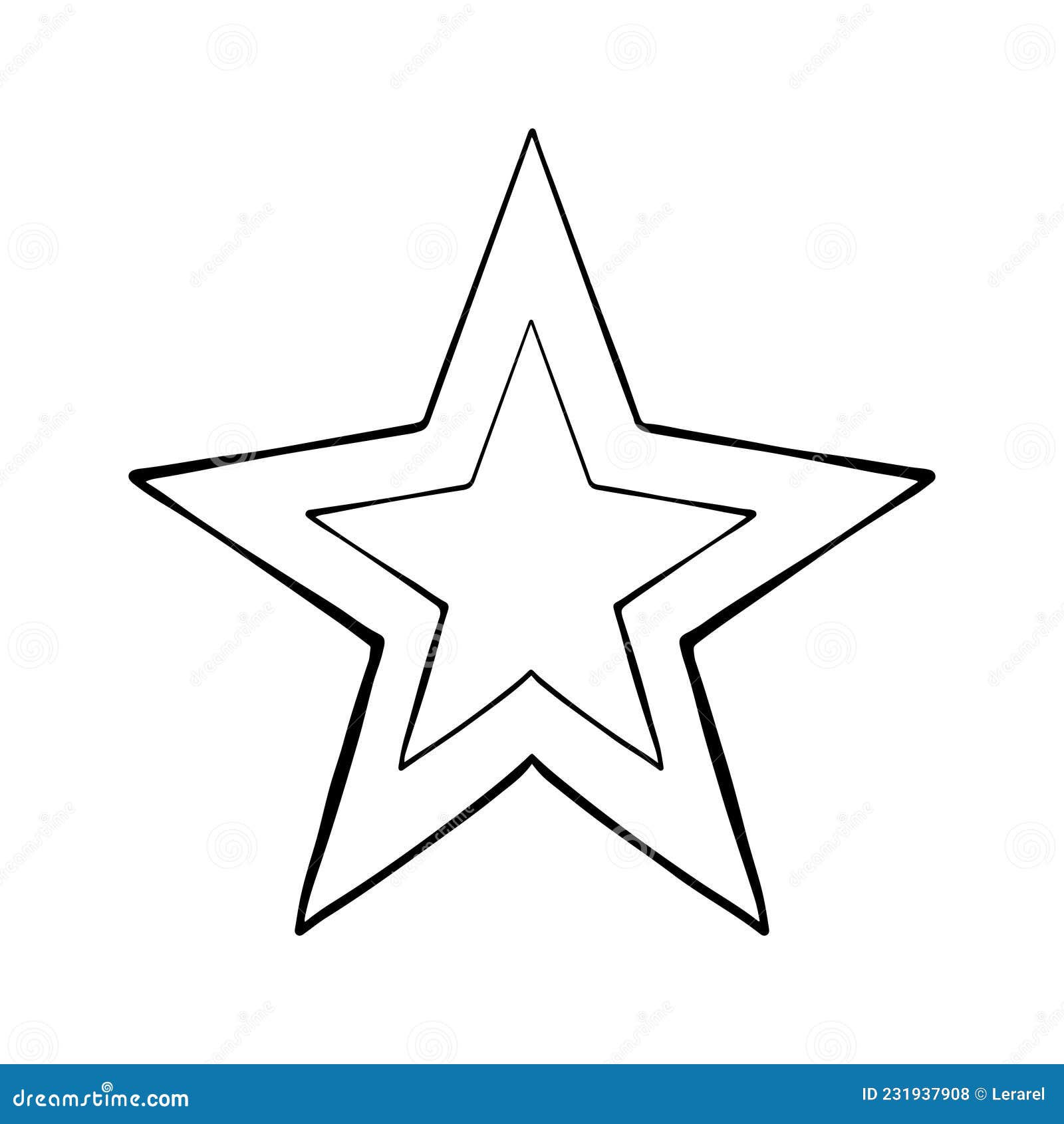 Simple Drawing of a Double Star. Vector Sketch Doodle Drawn by Hand ...