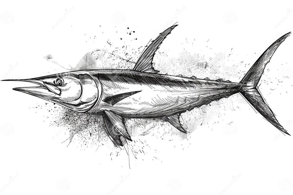 Simple Drawing of a Fish, Versatile for Various Projects Stock ...