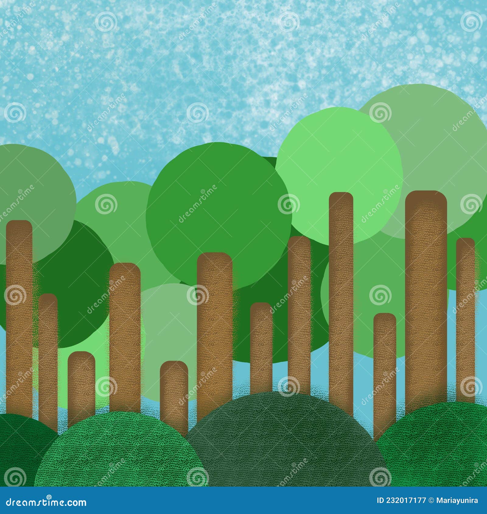 Simple Drawing of Forest Illustration Stock Illustration - Illustration ...