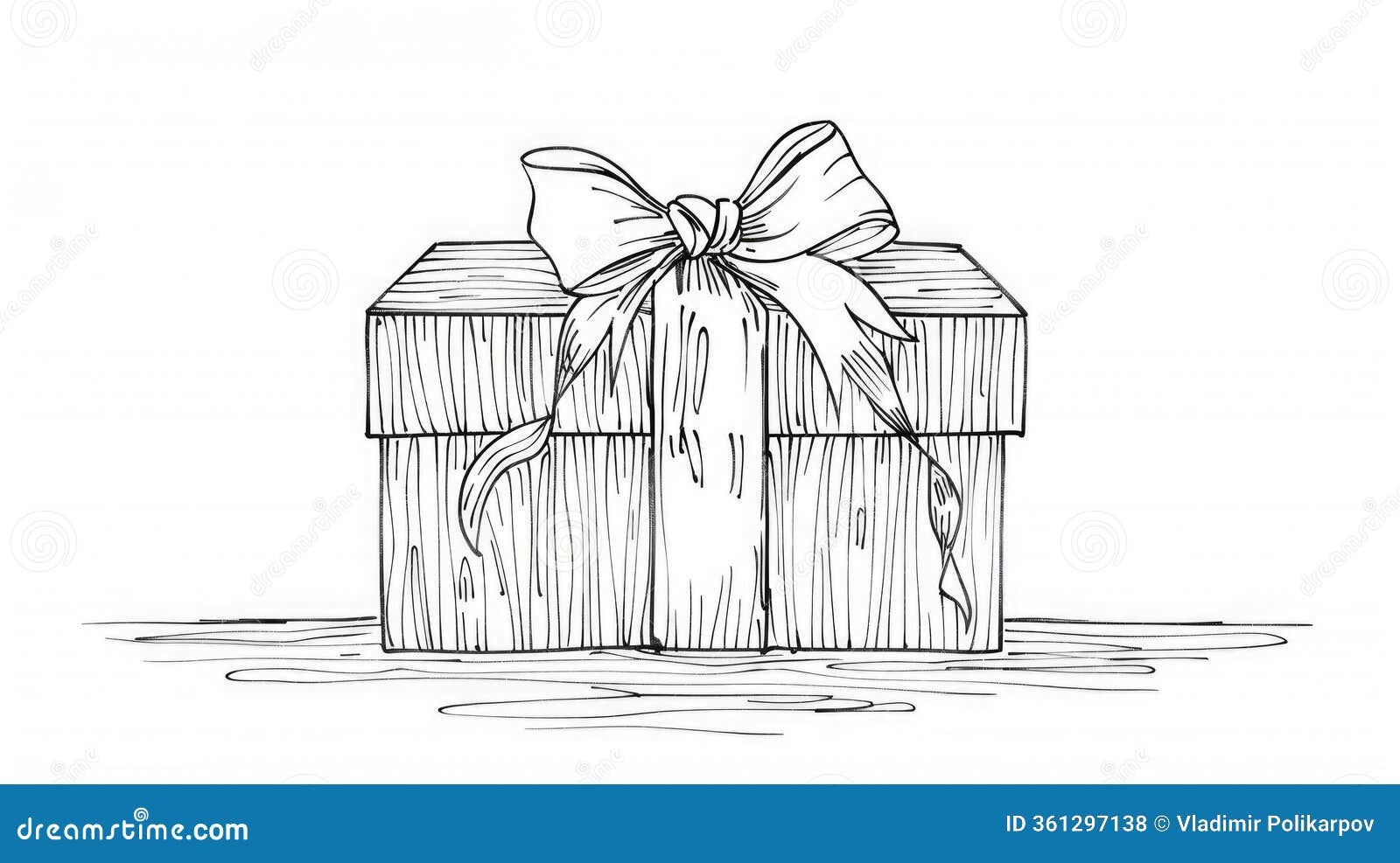 A Simple Drawing of a Gift Box with a Bow. Ideal for Holiday Designs ...