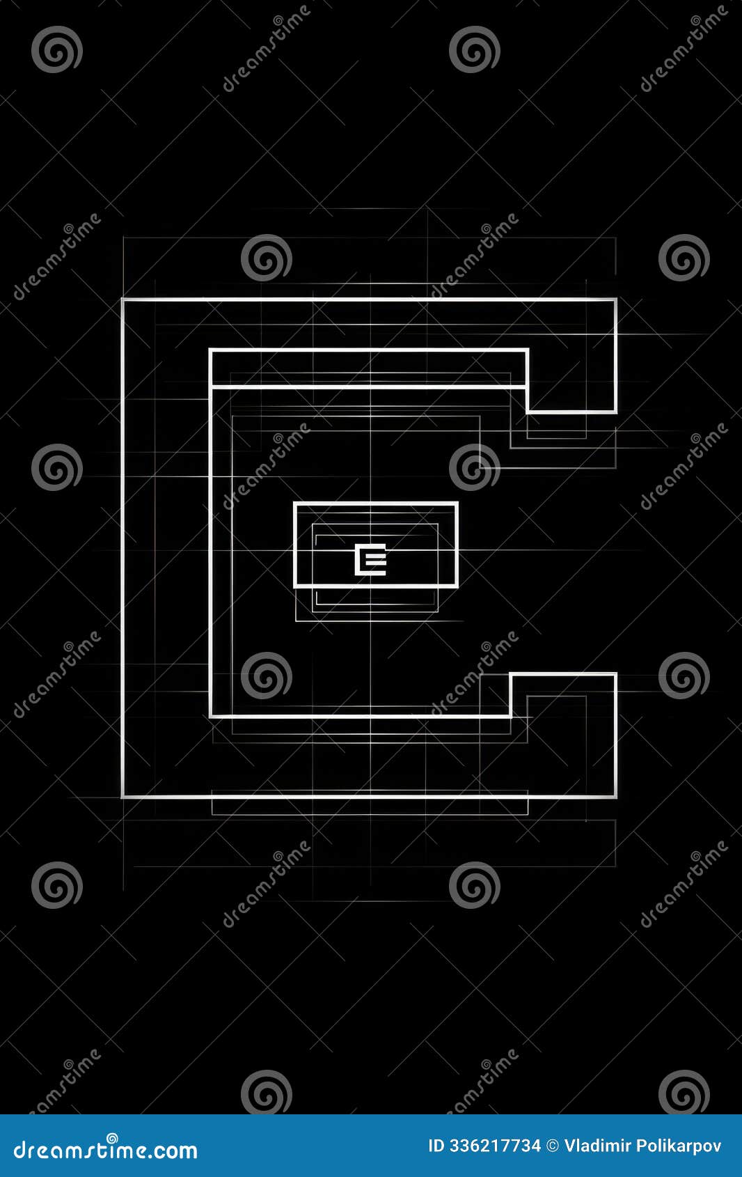 A Simple Drawing of a Rectangle in Black and White Stock Photo - Image ...