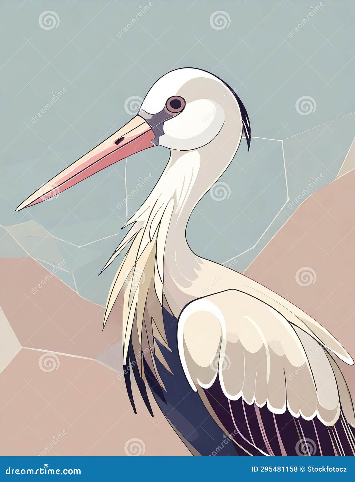 Simple drawing of a Stork stock illustration. Illustration of dreamy ...