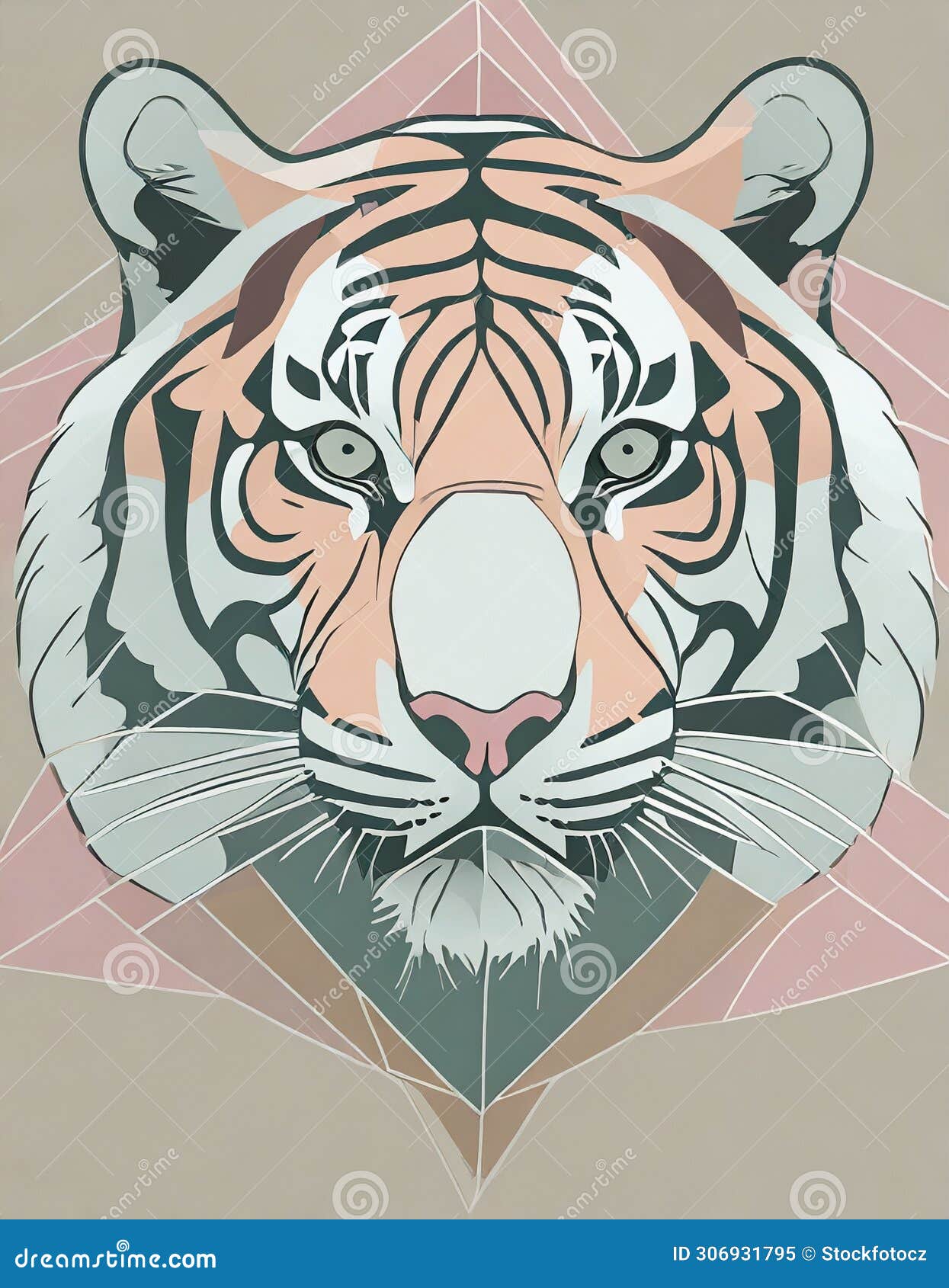 Simple drawing of a tiger stock illustration. Illustration of abstract ...