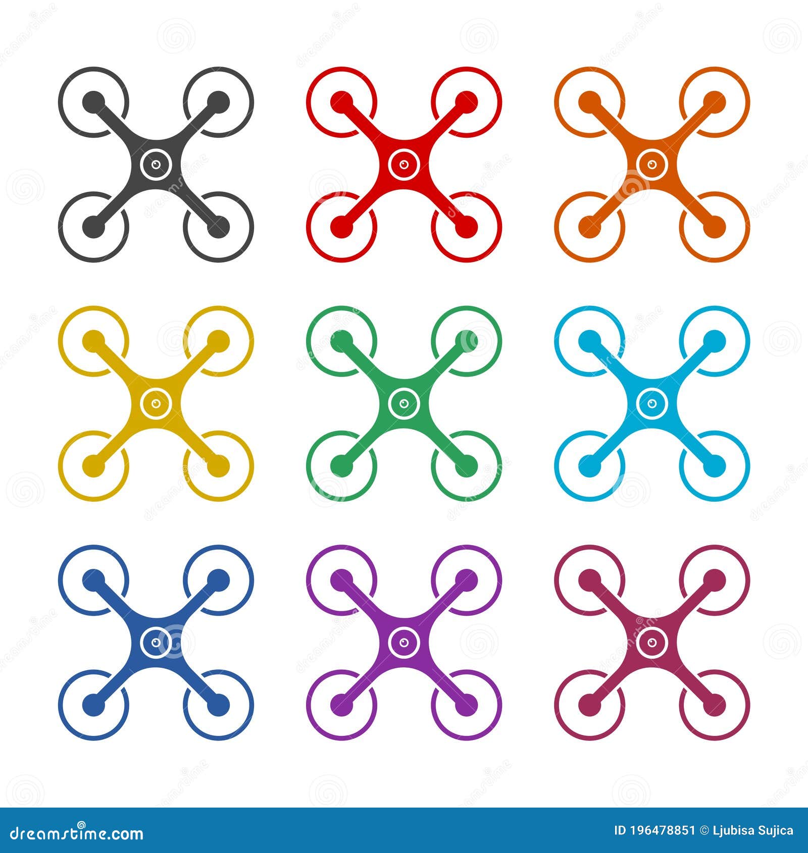 Simple Drone Icon, Color Set Stock Vector - Illustration of backdrop ...