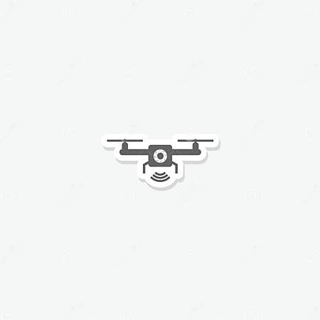 Simple Drone Icon Sticker Isolated on Gray Background Stock ...