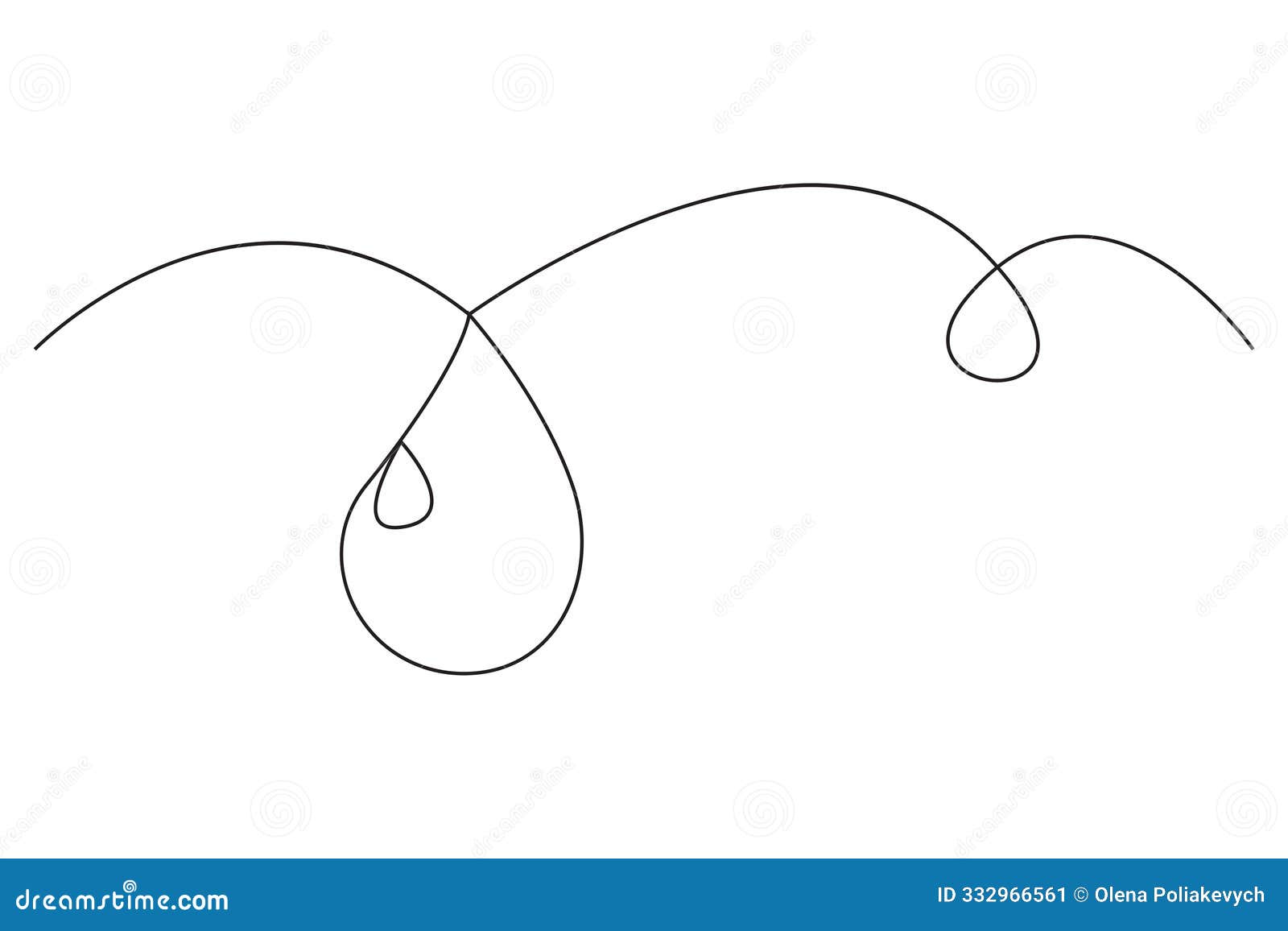 Simple Drop Icon. Single Line Drawing. Minimalist Vector Design. Black ...