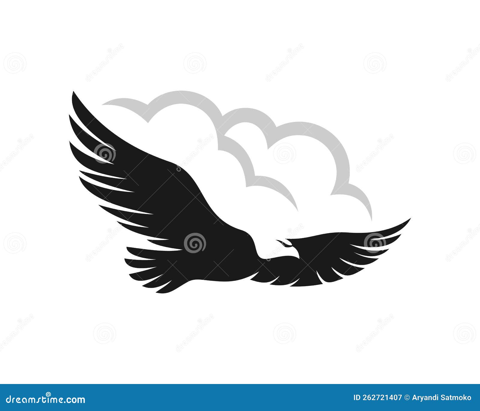 Simple Eagle Design, Flying in the Sky Vector Illustration Stock Vector ...