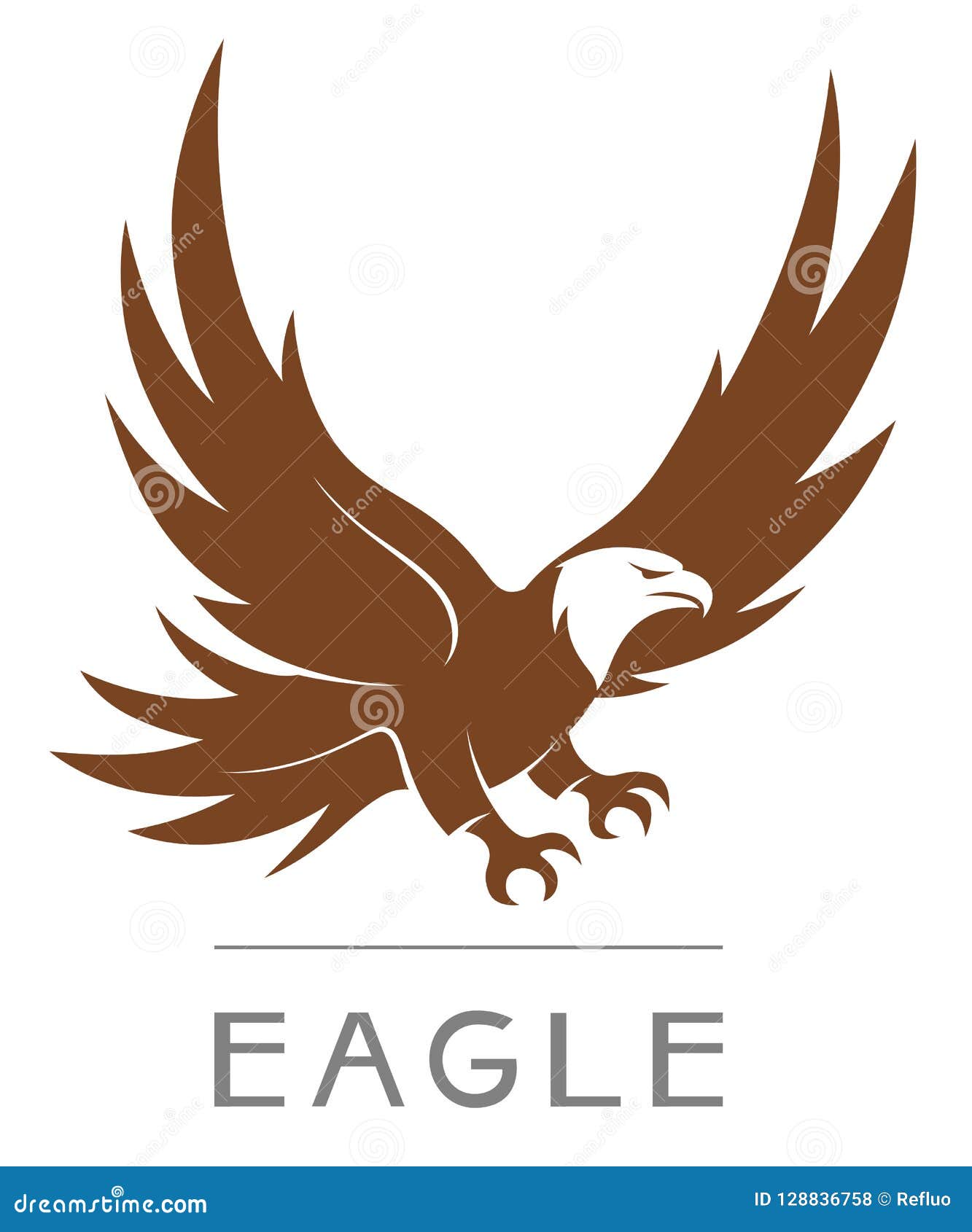 Simple eagle illustration stock vector. Illustration of monochrome ...