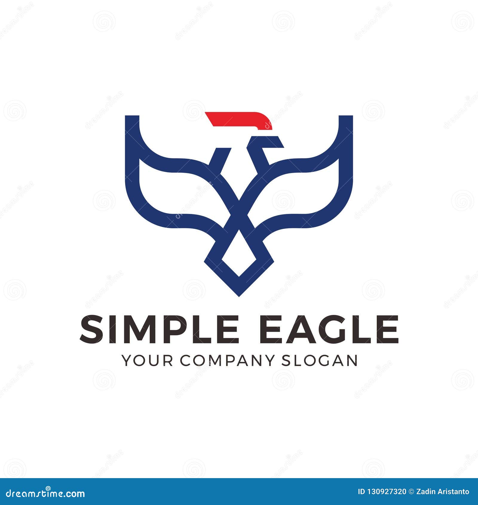 Simple Eagle Logo Design Template Stock Vector - Illustration of eagle ...