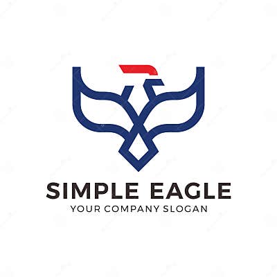 Simple Eagle Logo Design Template Stock Vector - Illustration of eagle ...
