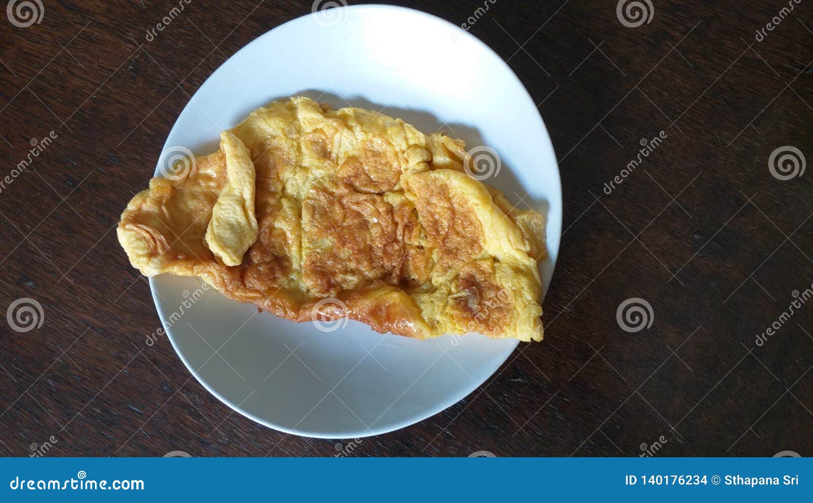 Plain Omelette on White Dish Stock Photo - Image of omelette, easy ...