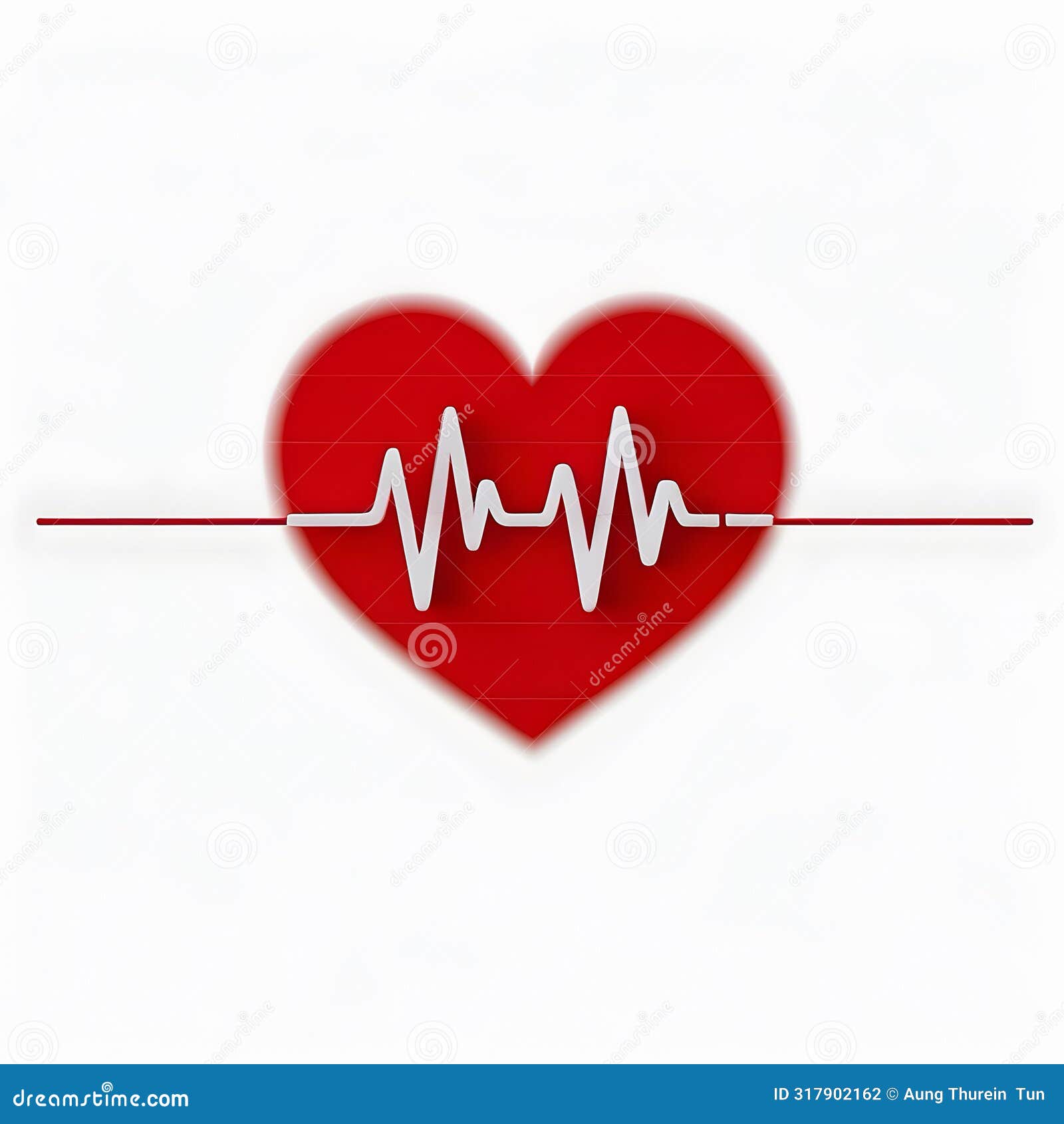 A Simple ECG Wave with a Heart Symbol Stock Illustration - Illustration ...