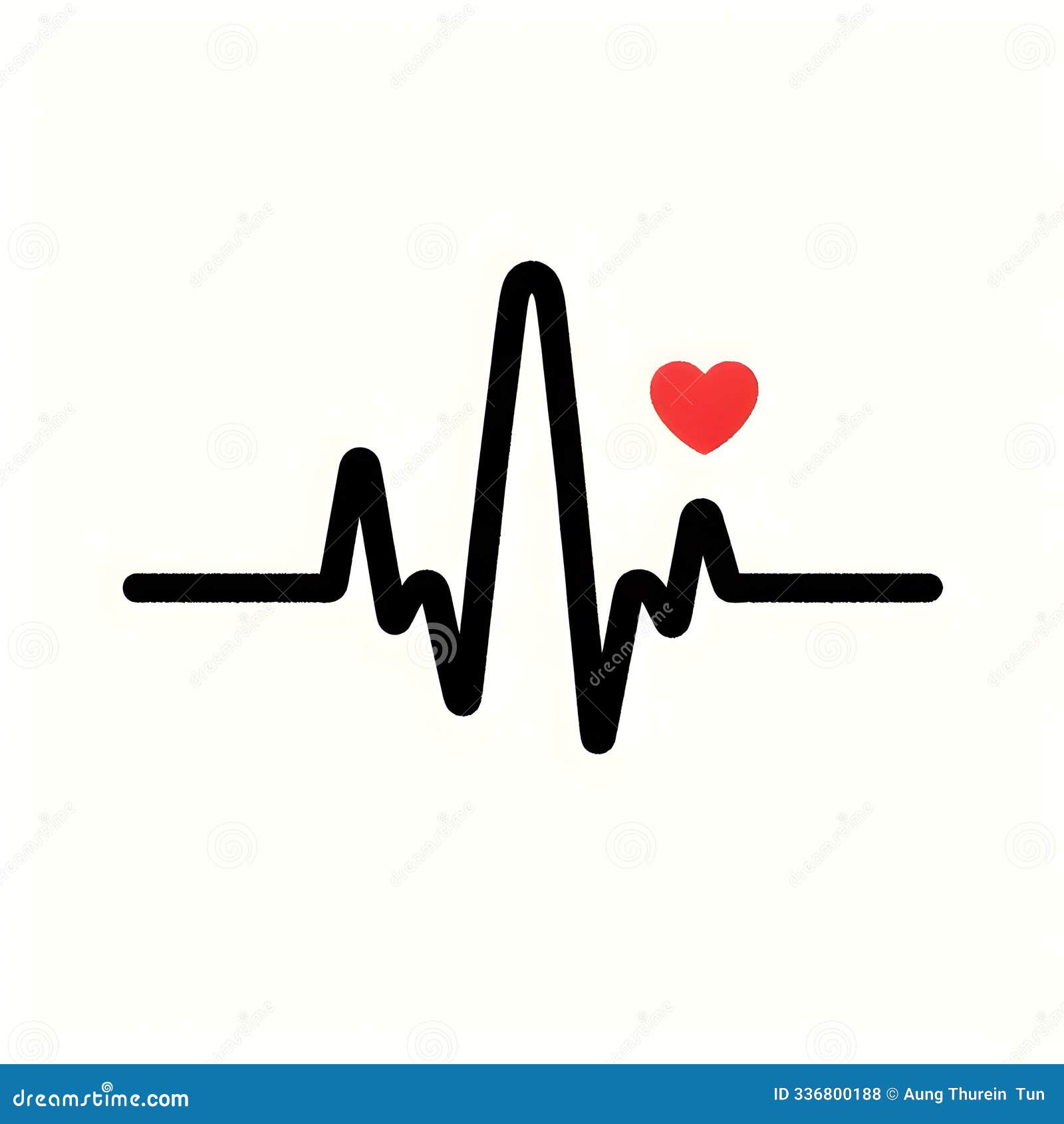 A Simple ECG Wave with an Isolated Background Stock Illustration ...