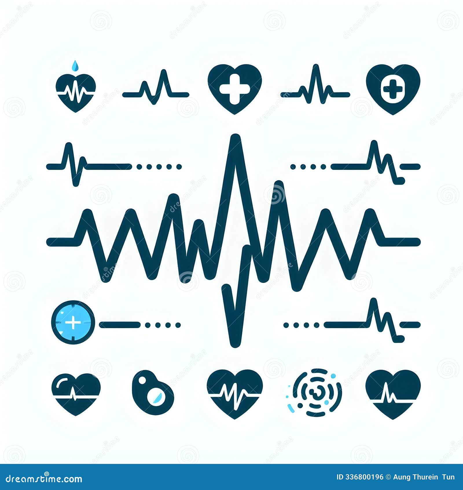A Simple ECG Wave with an Isolated Background Stock Illustration ...