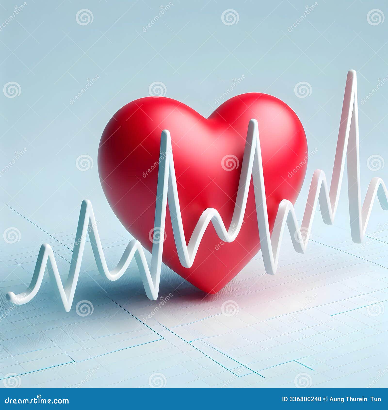 A Simple ECG Wave with an Isolated Background Stock Illustration ...