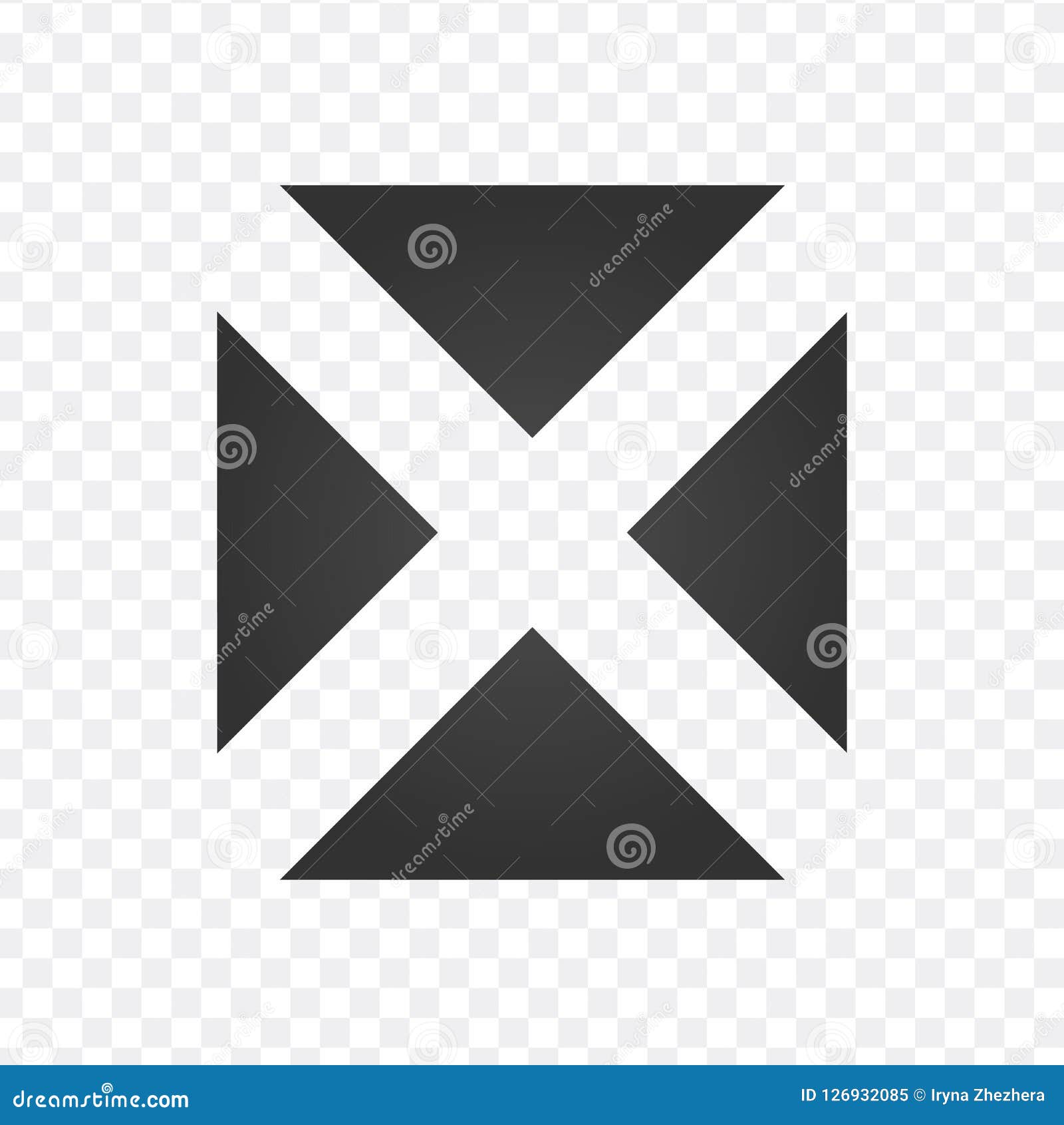 Simple Editable Cross Icon Out of Triangles, Vector Illustration ...