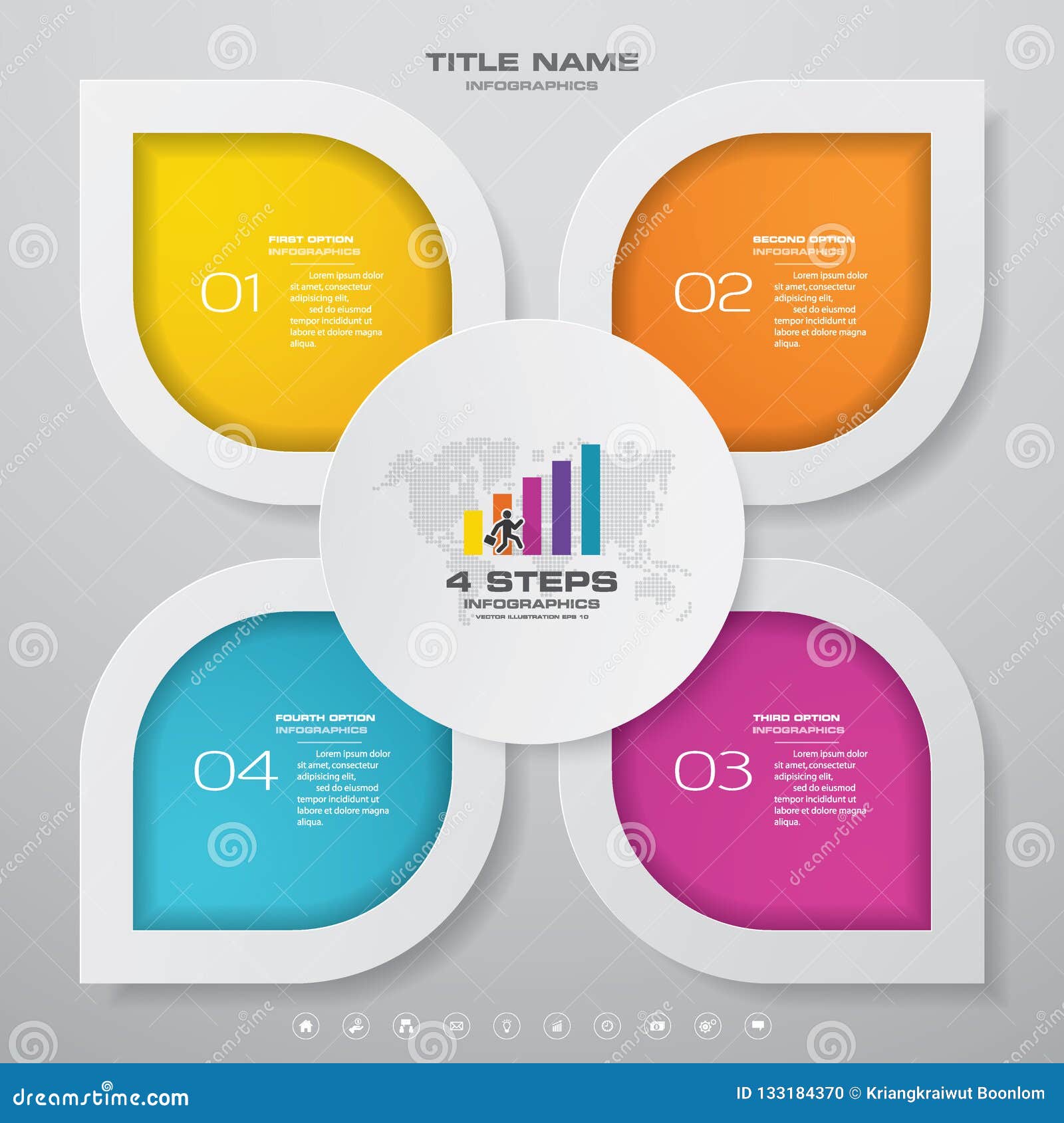Simple&editable Element Infographics Ablaufdiagramm Von 4 Schritten ...