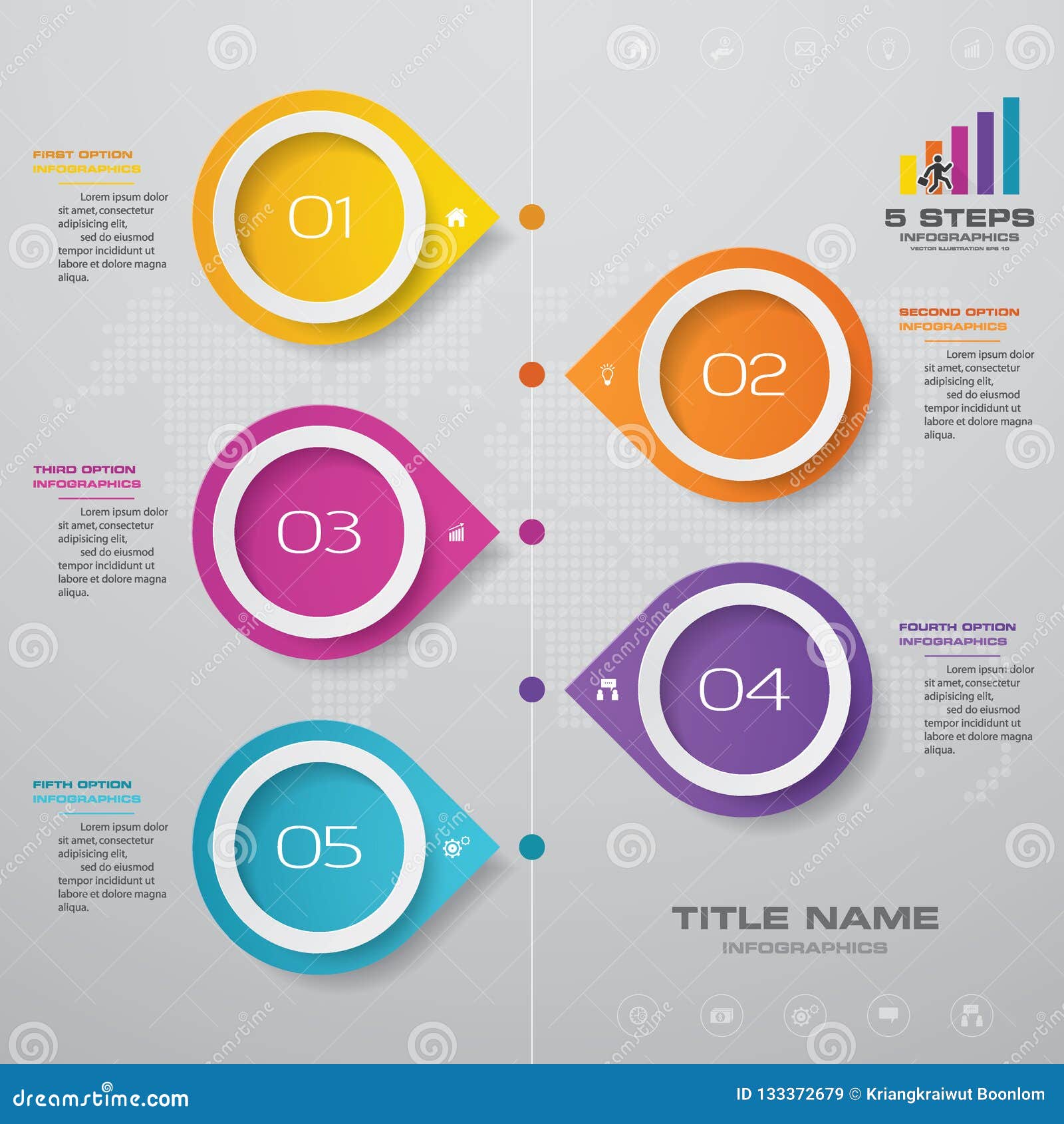 Simple&editable Element Infographics Ablaufdiagramm Von 5 Schritten ...