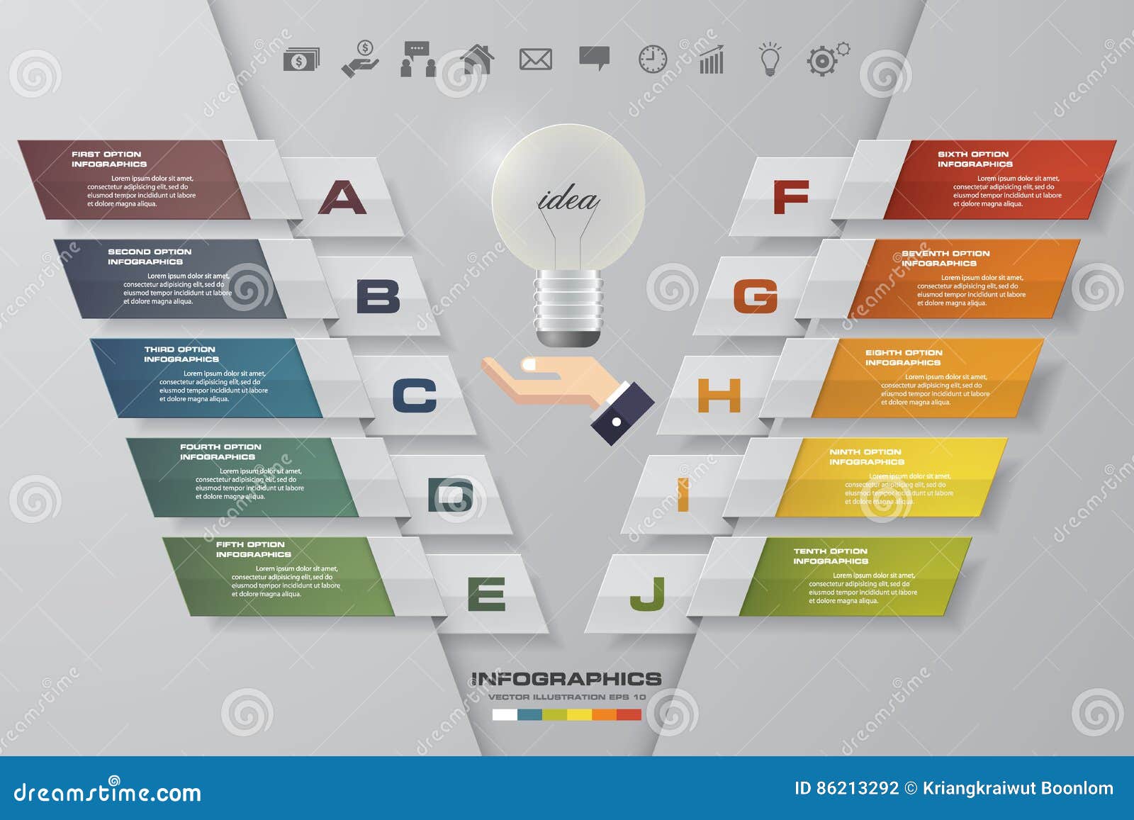 Simple&Editable 10 Steps Chart Diagrams Template/graphic or Website ...