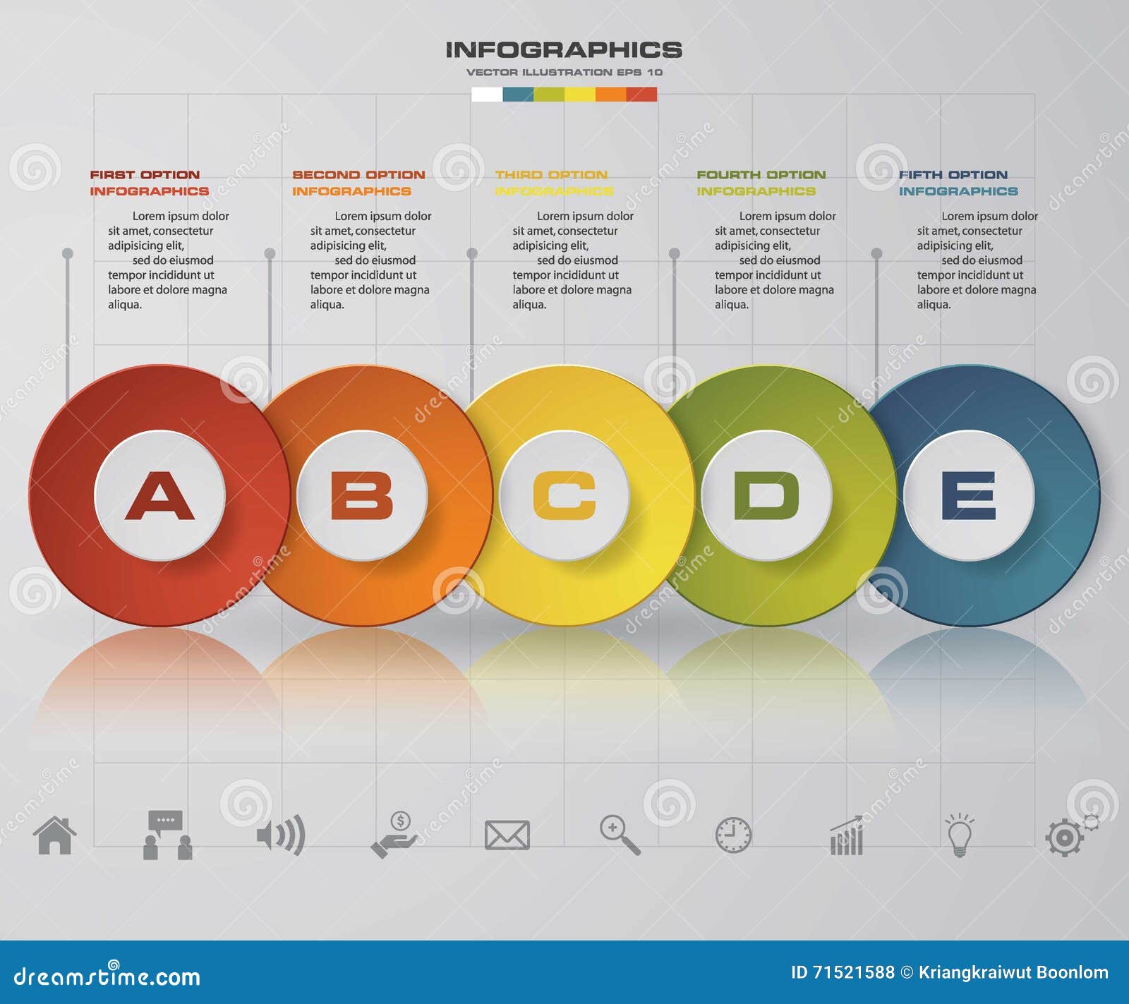 Simple&Editable 5 Steps Chart Diagrams Template/graphic or Website ...