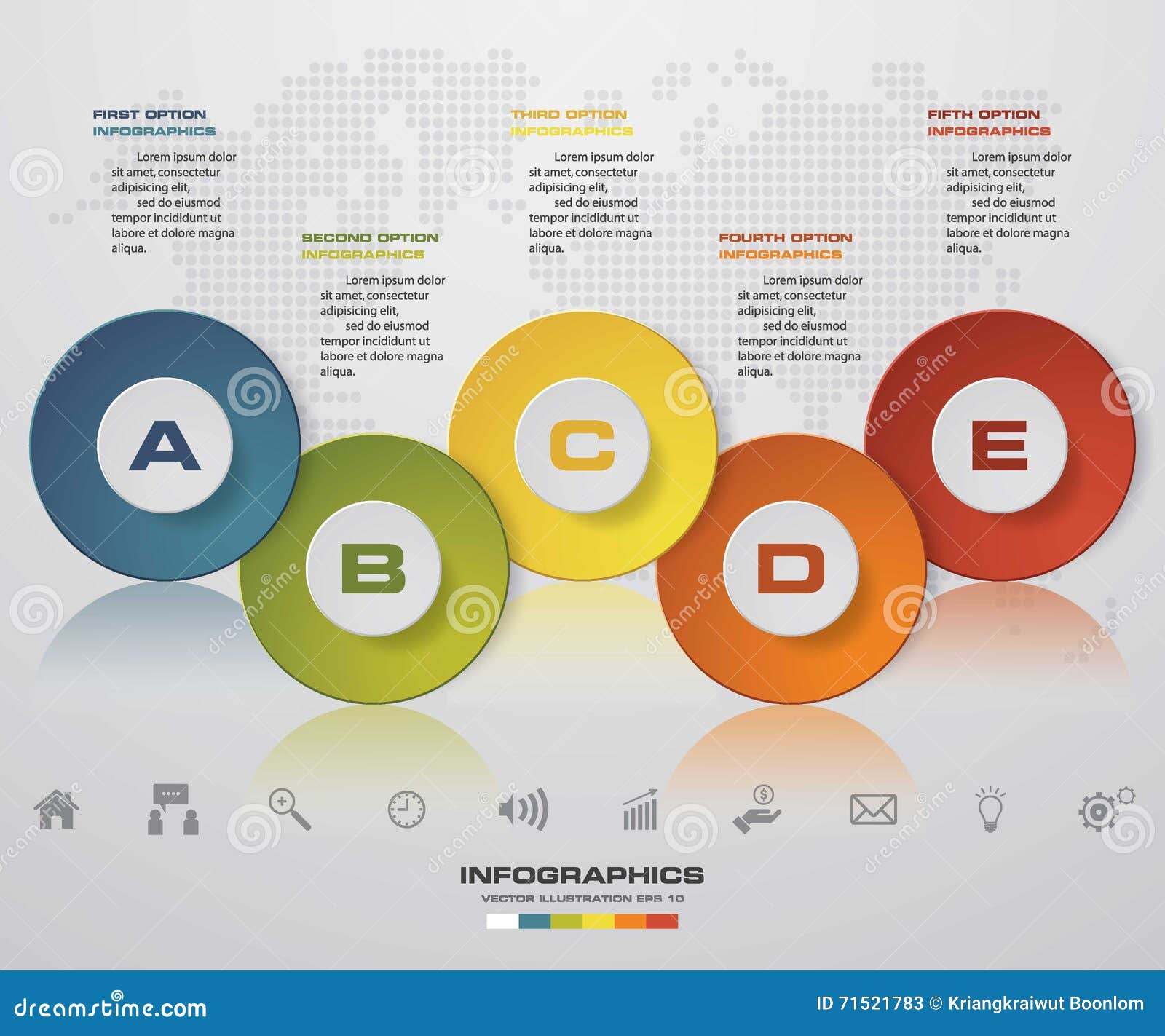 Simple&Editable 5 Steps Chart Diagrams Template/graphic Or Website ...
