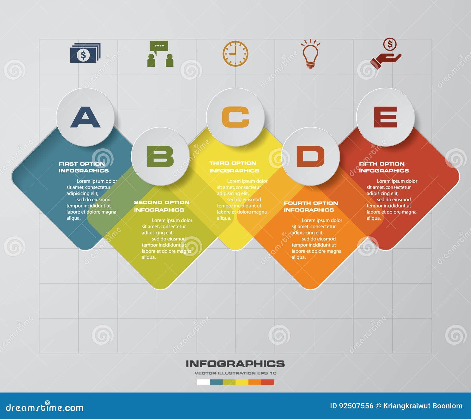 Simple&Editable 5 Steps Chart Diagrams Template/graphic or Website ...