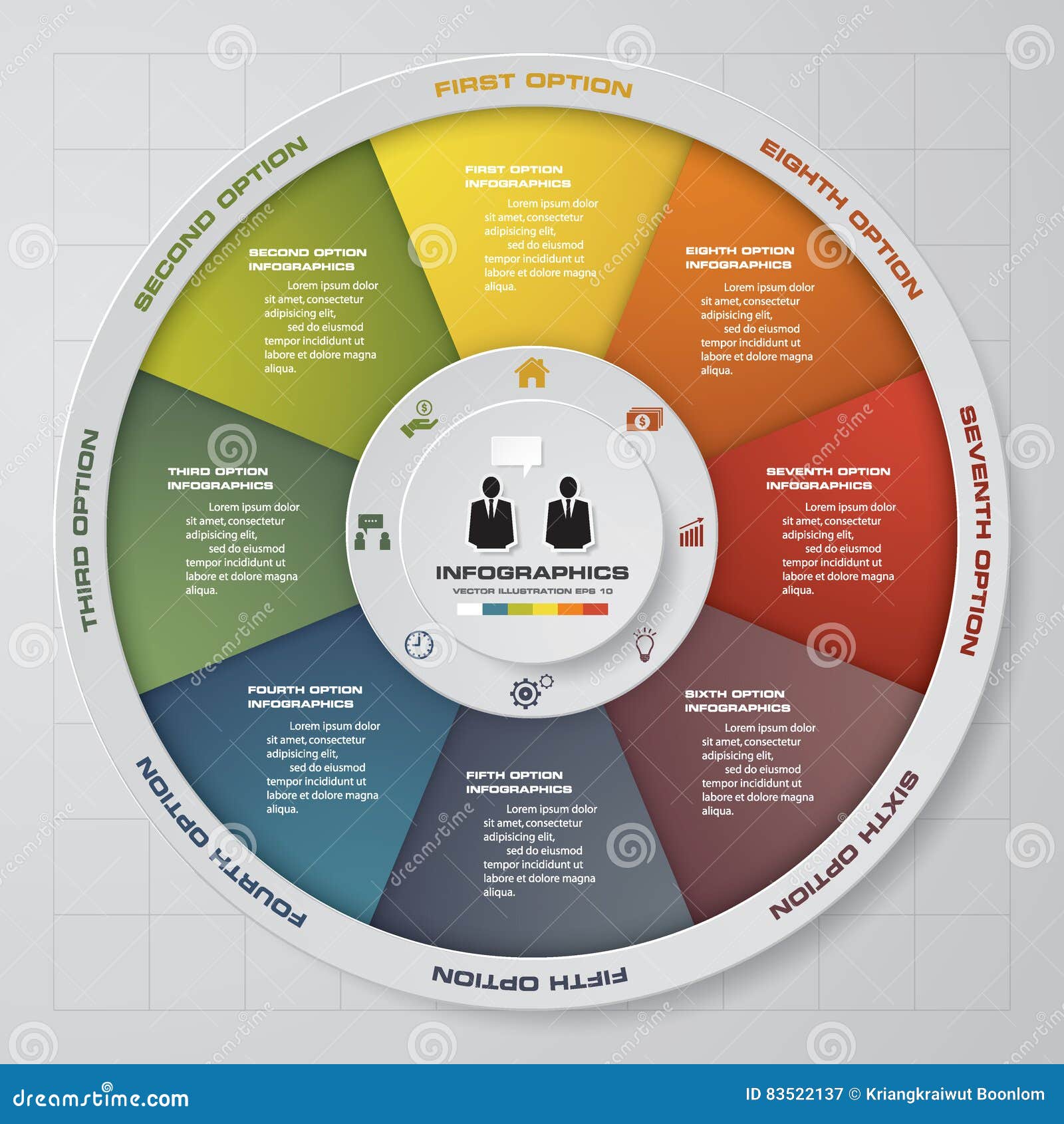 Simple&Editable 8 Steps Chart Diagrams Template/graphic or Website ...