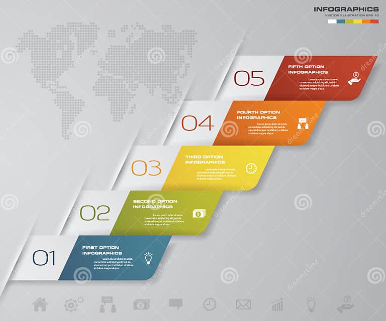 Simple&Editable 5 Steps Chart Diagrams Template/graphic or Website ...