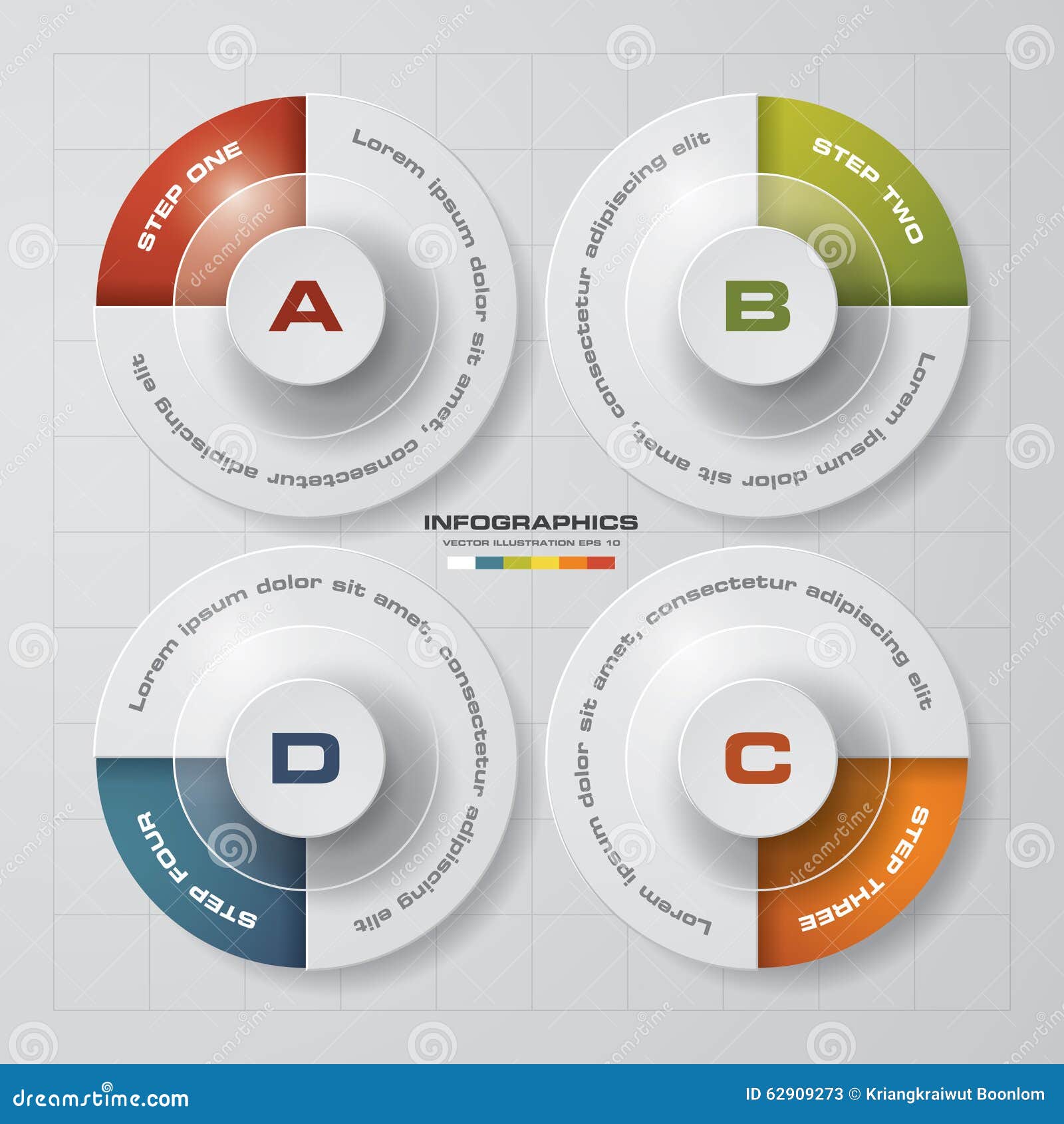 Simple&Editable 4 Steps Chart Diagrams Template. Vector. Stock ...
