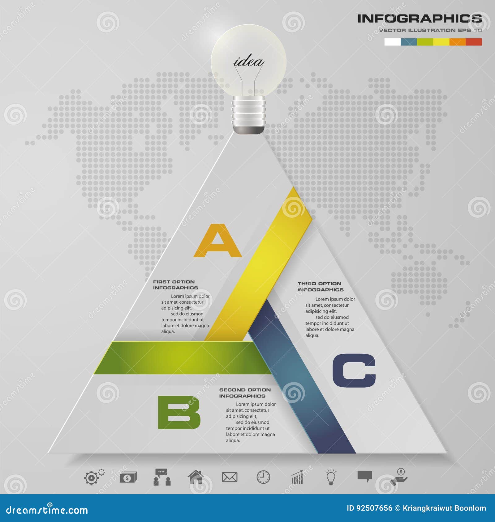 Simple&Editable 3 Steps Chart Diagrams Template. Vector. Stock Vector ...