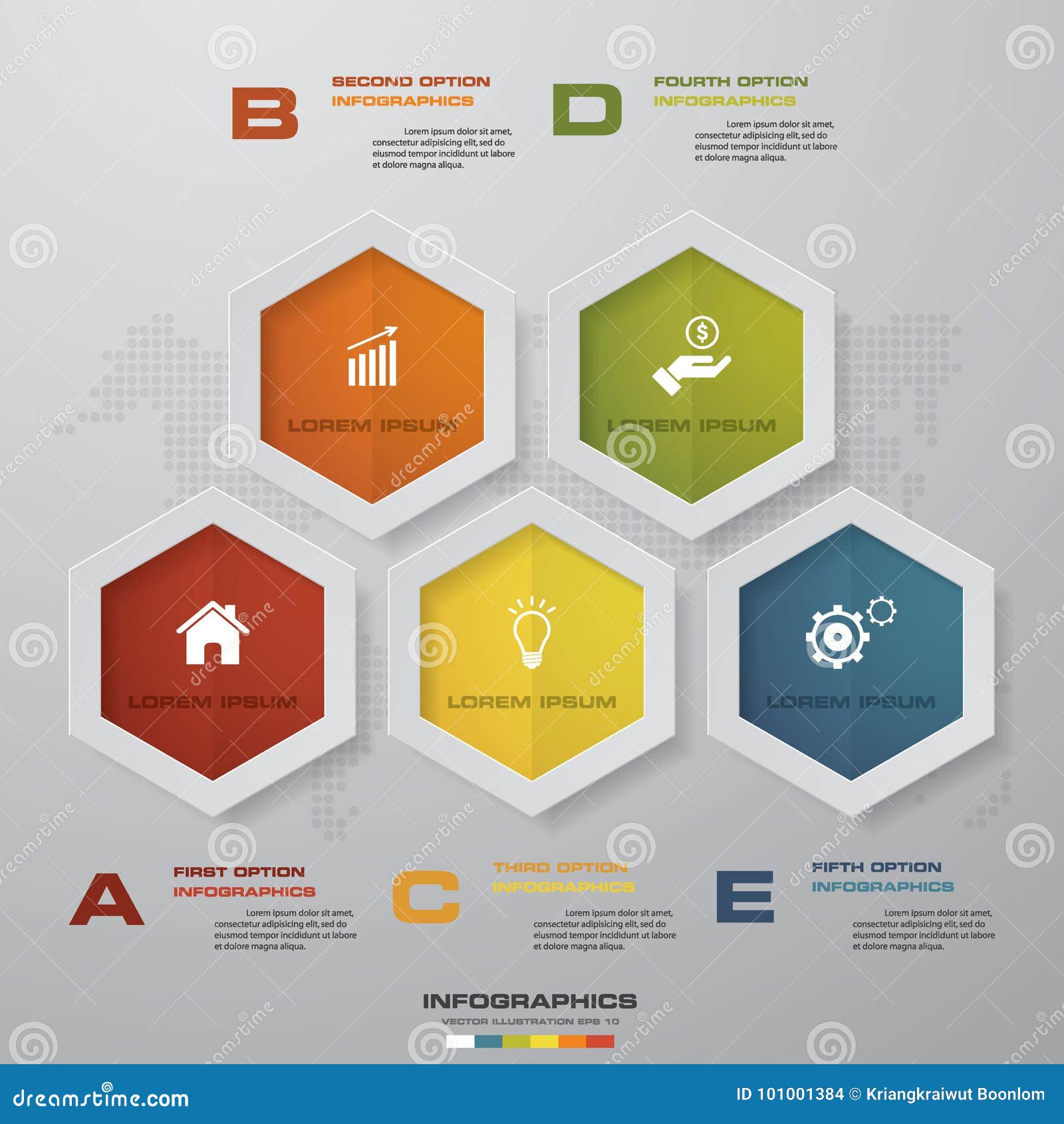 Simple&editable 5 Steps Process. Simple&Editable Abstract Design Element. Vector Stock Vector ...